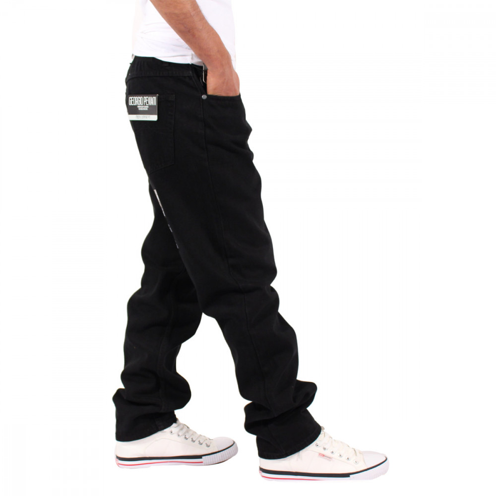 Georgio Peviani Men's Black Comfort Fit Denim Jeans