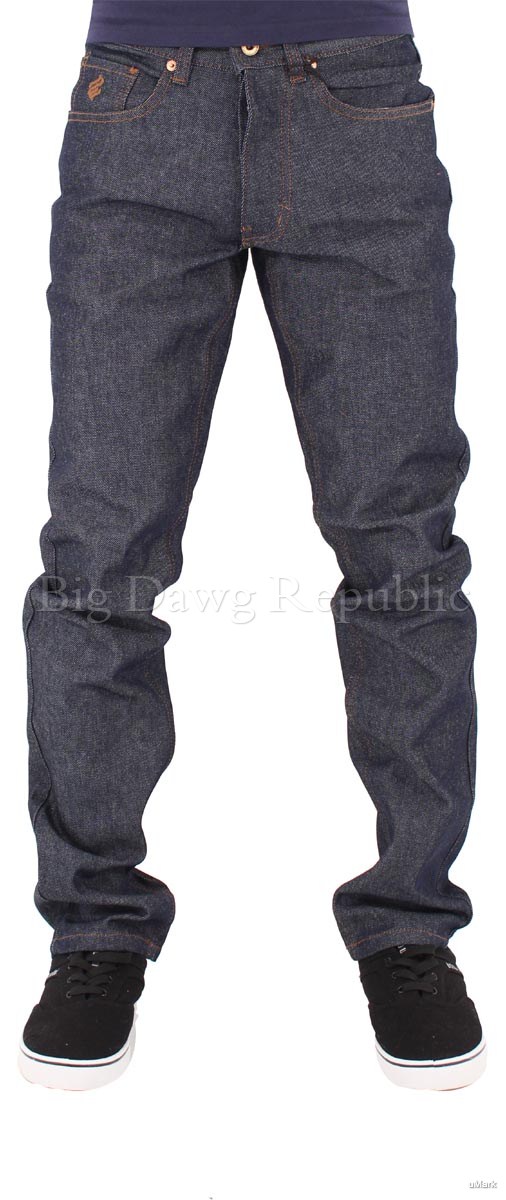 Rocawear Men's Double R Raw Indigo Relaxed Fit Jeans