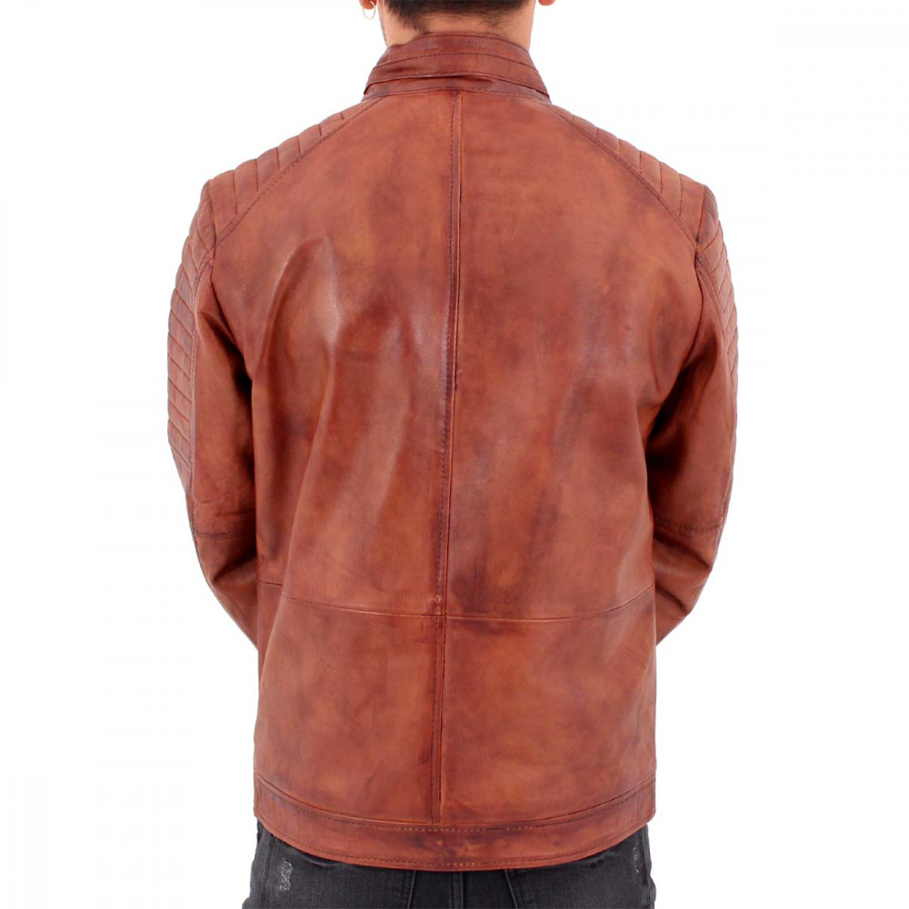 Aviatrix Wilder Zip Quilted Bomber Biker Leather Jacket