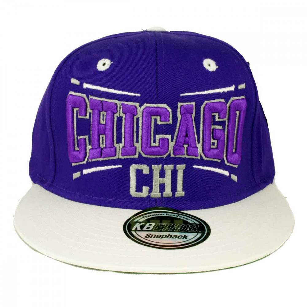 KB Ethos Chicago Purple White Baseball Snapback Caps