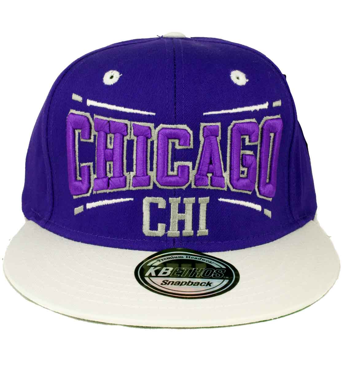KB Ethos Chicago Purple White Baseball Snapback Caps