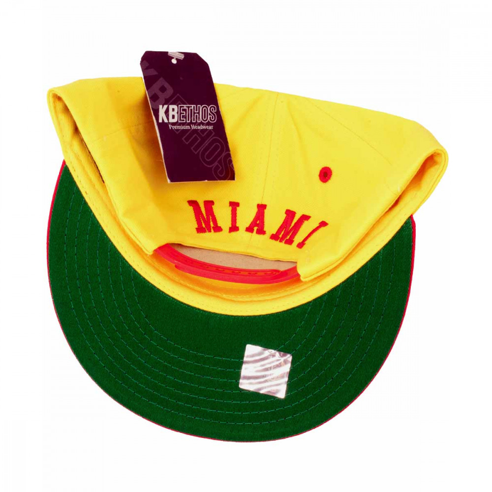 KB Ethos Miami Yellow Red Baseball Snapback Caps