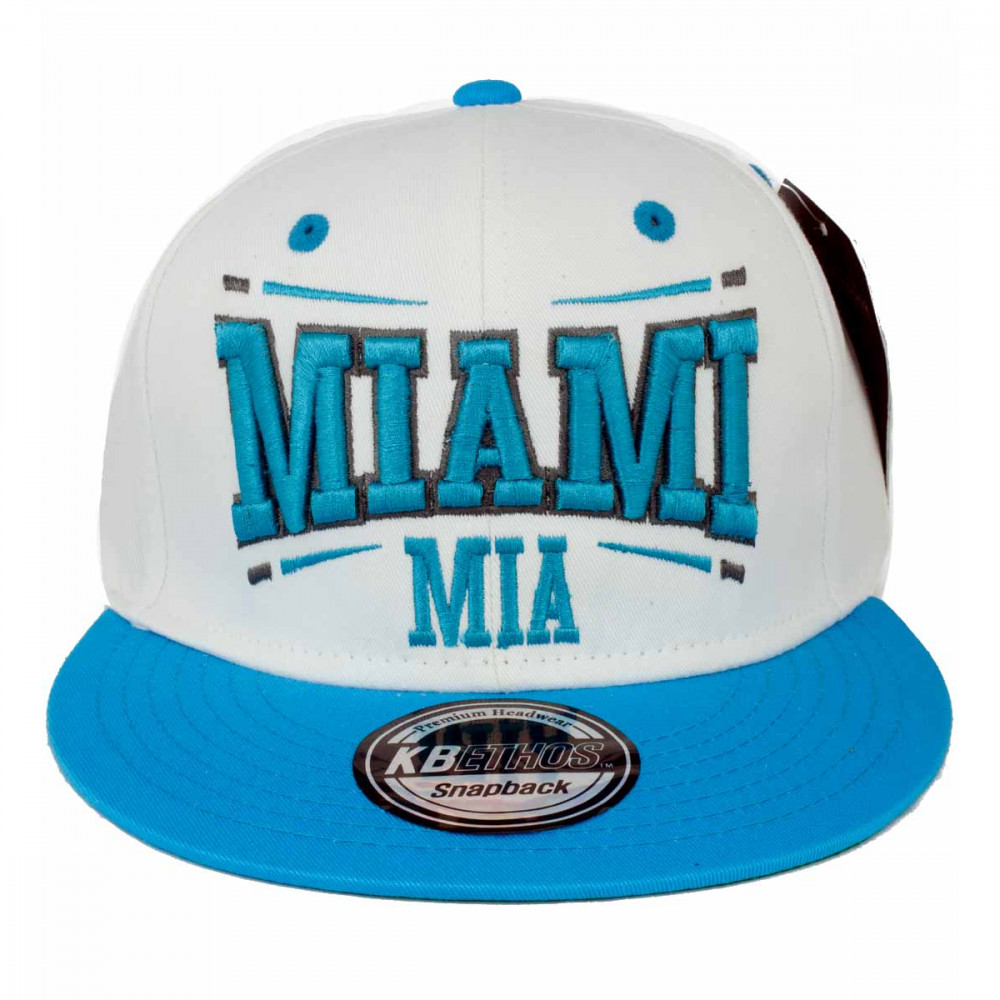KB Ethos Miami White Blue Baseball Snapback Caps