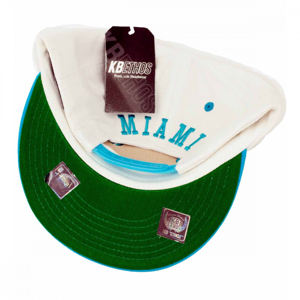 KB Ethos Miami White Blue Baseball Snapback Caps
