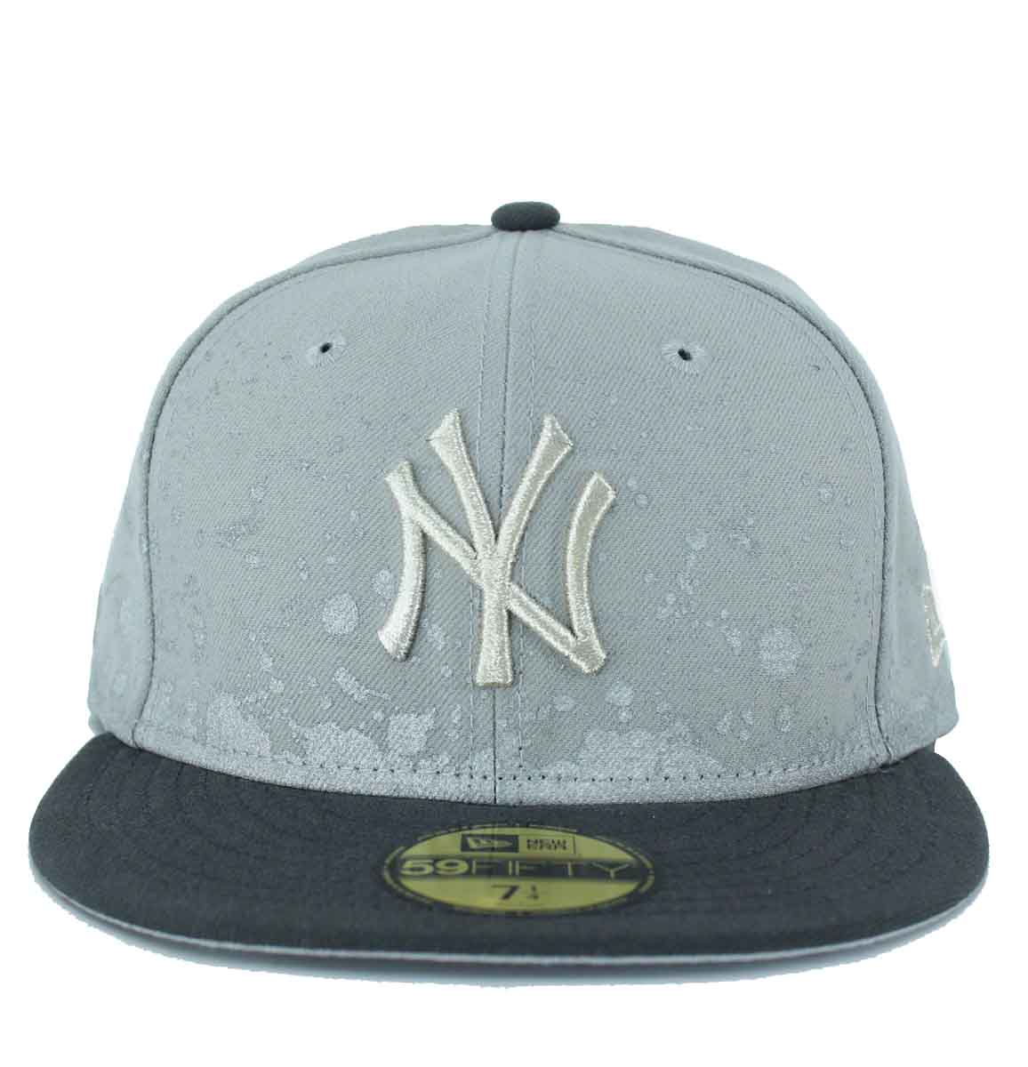 New Era MLB 59Fifty NY New York Yankees Splatter Grey Fitted Caps