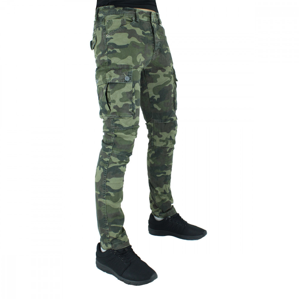 BDS Dark Army Green Cotton Cargo Combat Slim Fit Military Pants