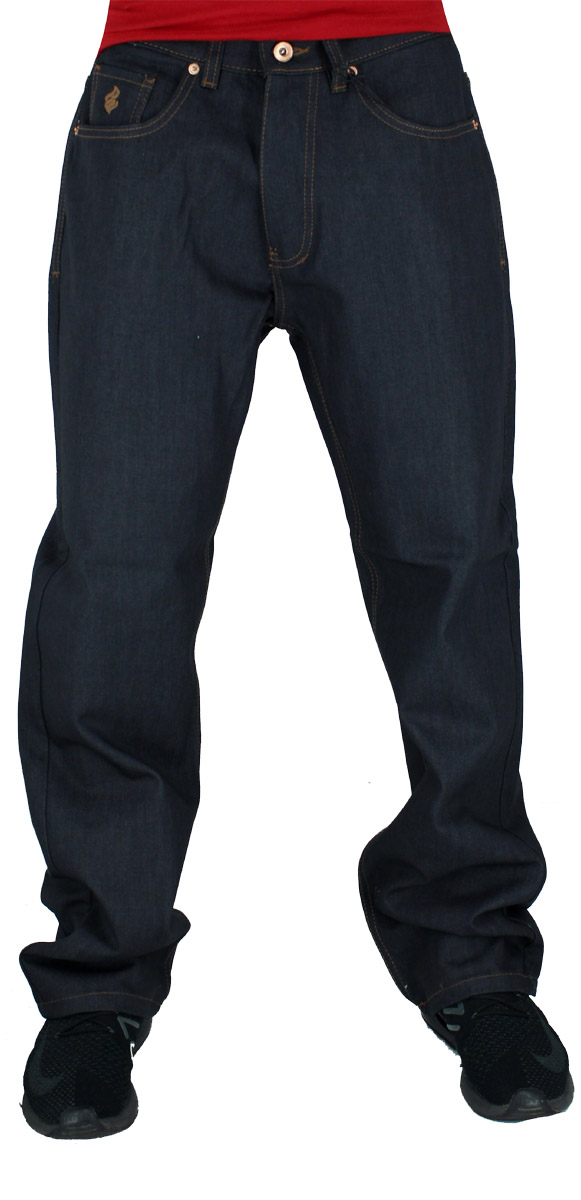 Rocawear Men's Double R Raw Japan Loose Fit Denim Jeans