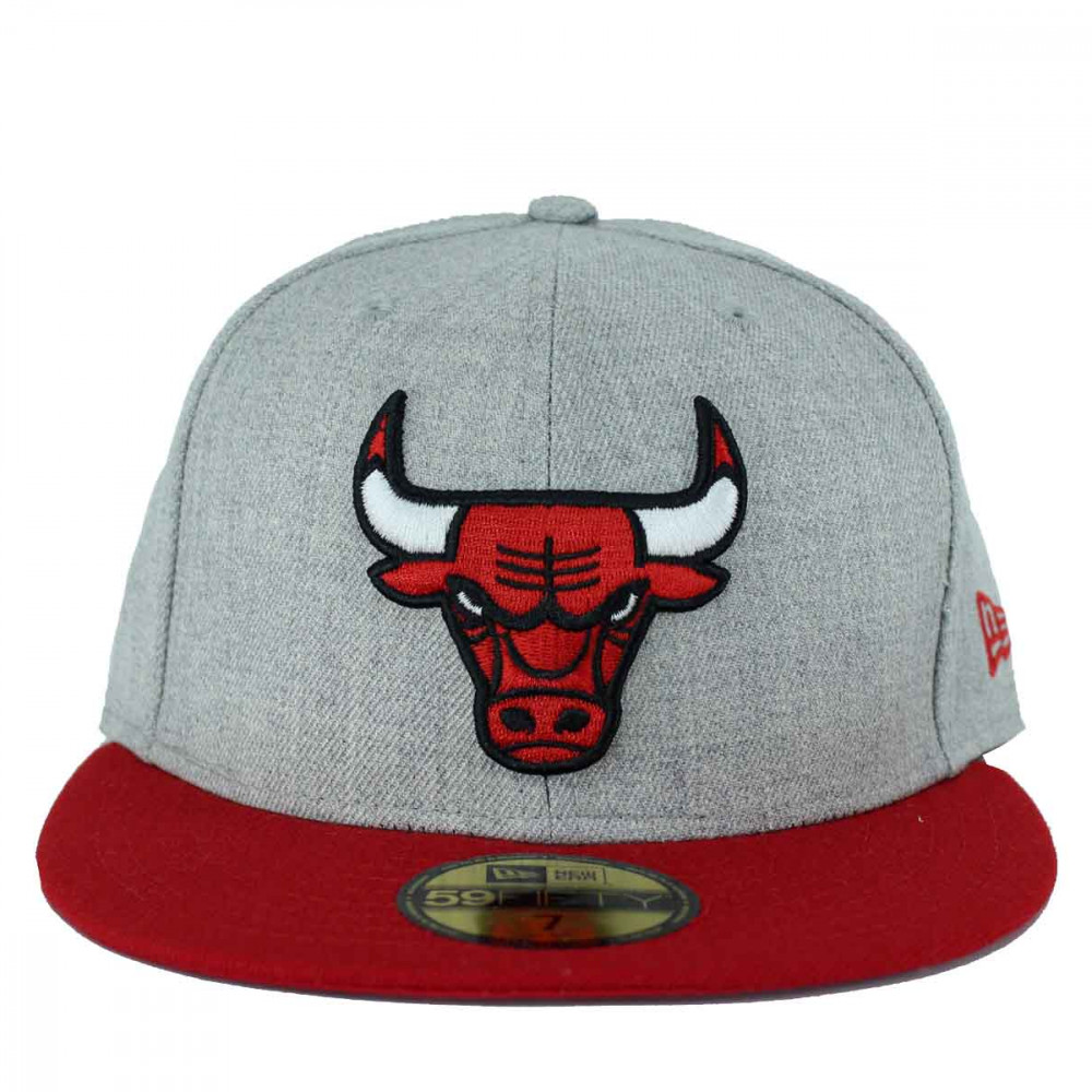 New Era NBA 59Fifty Chicago Bulls Grey Red Fitted Baseball Caps