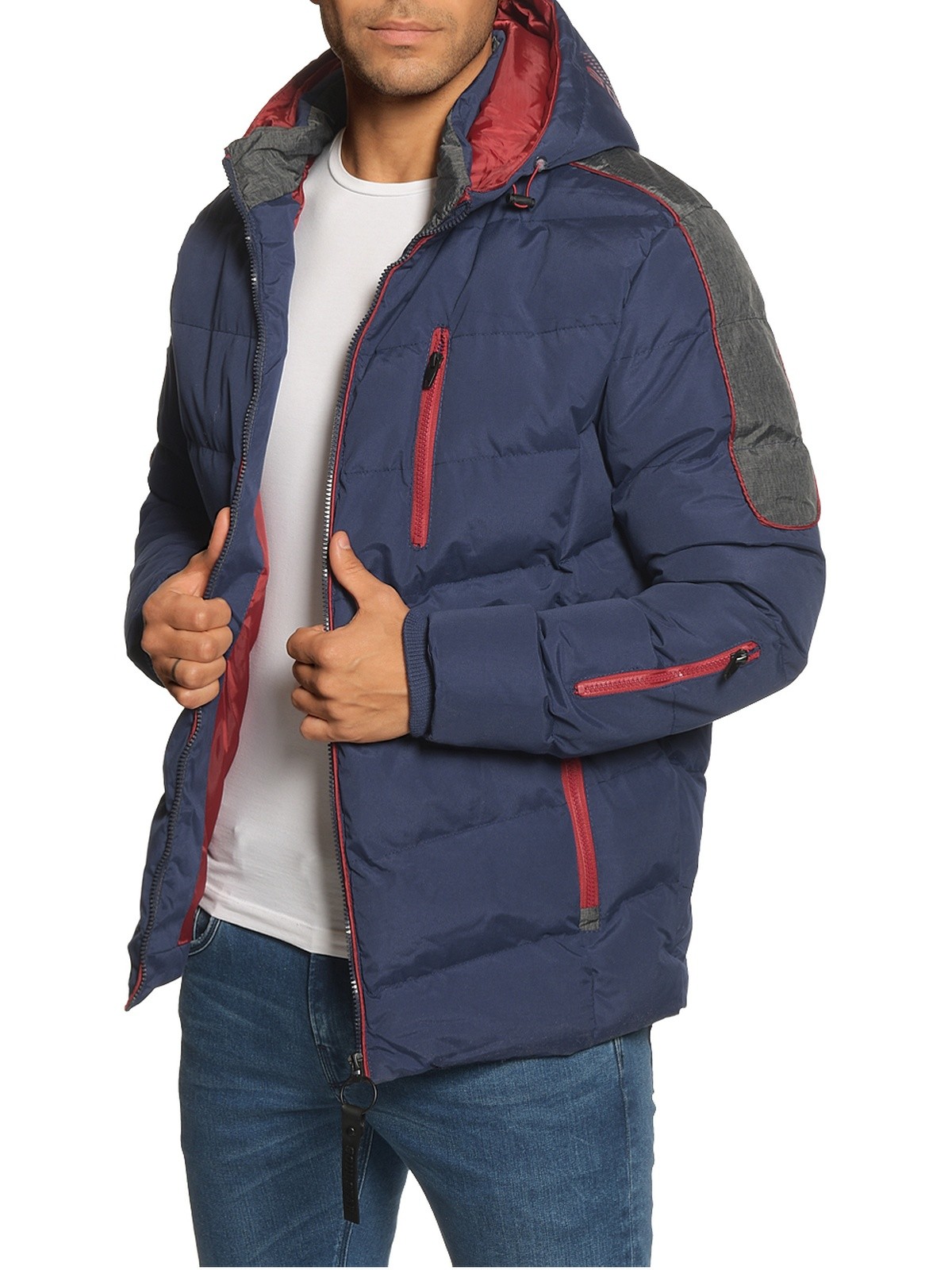 Soul Star Men's Dark Royal Scepter Parka Puffer Padded Hooded Winter Jacket
