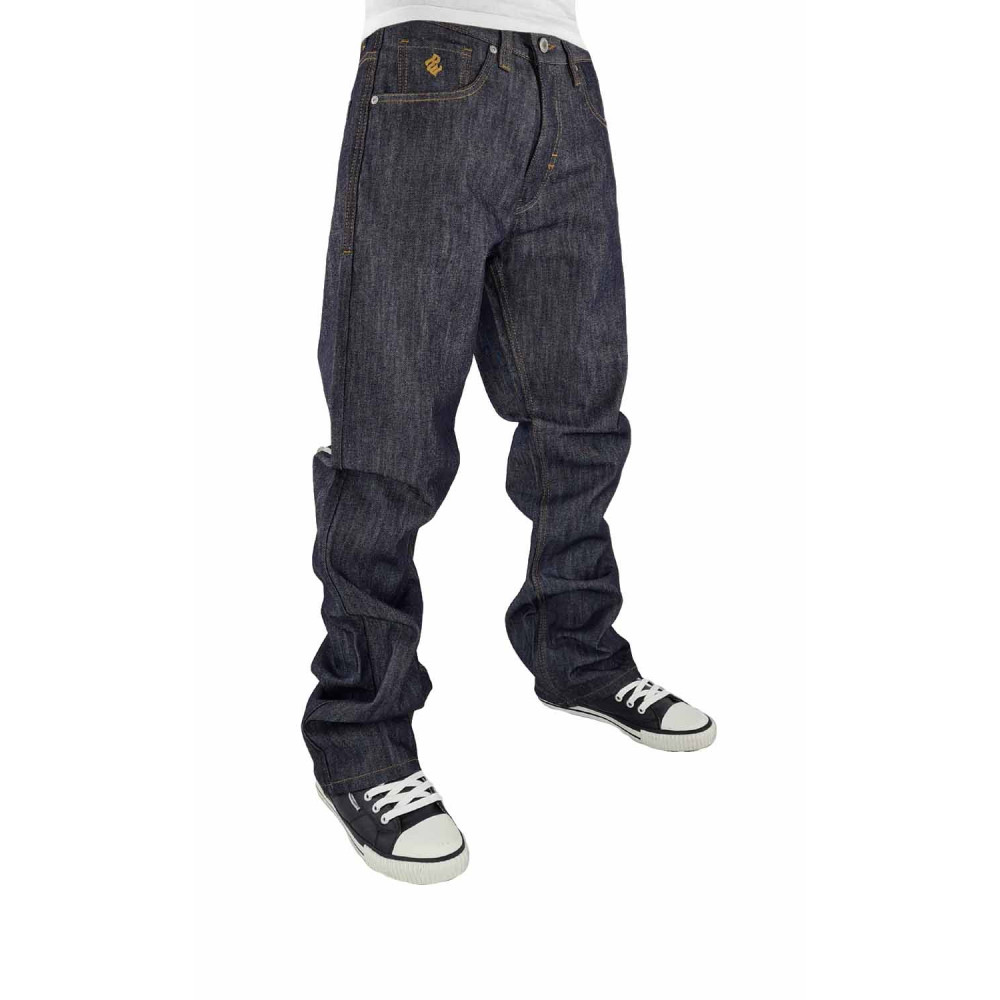 Rocawear Men's ROC-81 Raw Indigo Curry Glade Loose Fit Denim Jeans